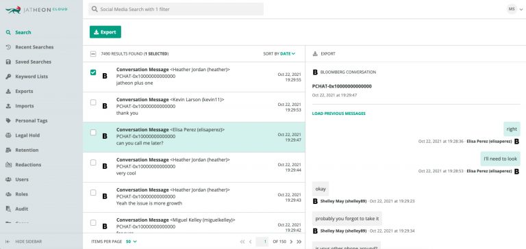 Archive Bloomberg Email and Chat on Jatheon Cloud