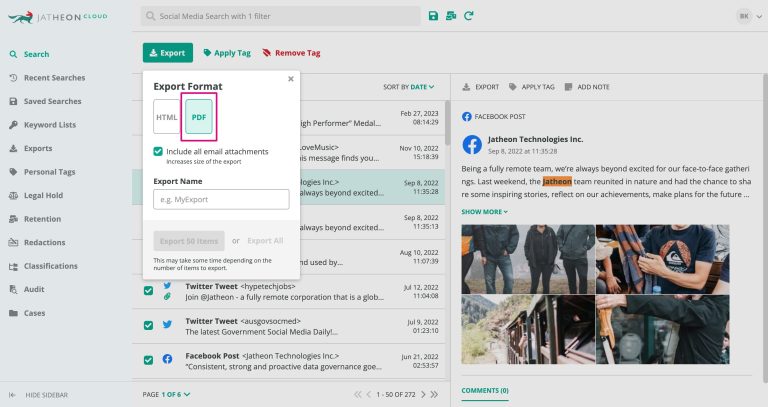 Jatheon Cloud Product Update: Social Media Archiving Updates